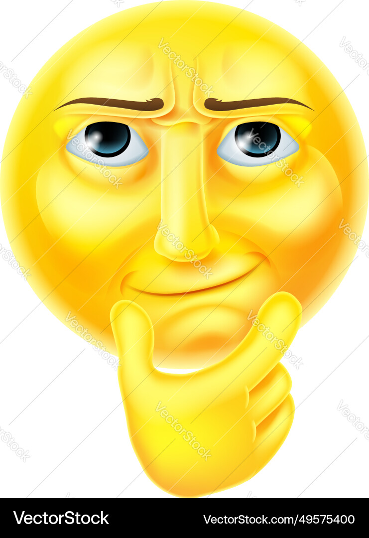 Denken Emoji Emoticon Lizenzfreies Vektorbild