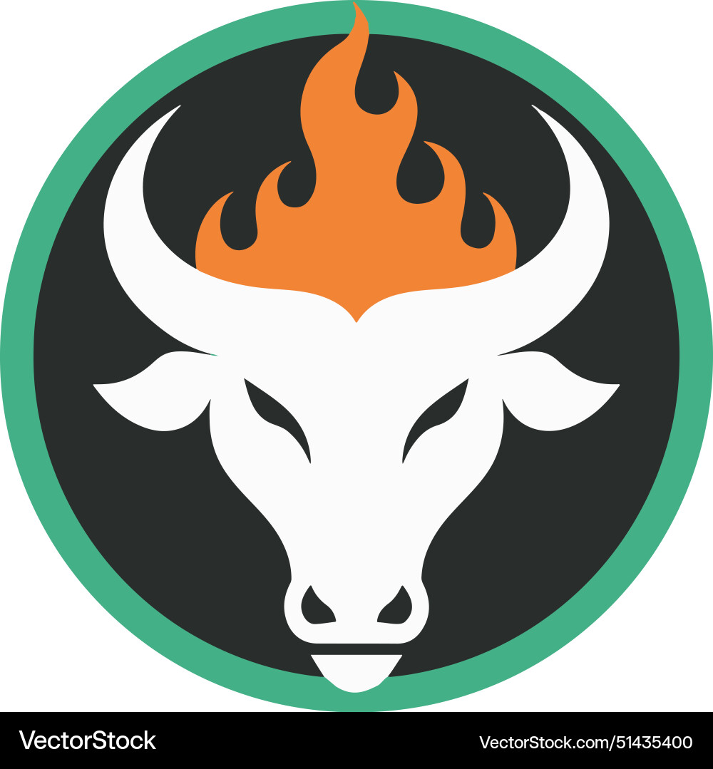 Fiery bull emblem t-shirt Royalty Free Vector Image