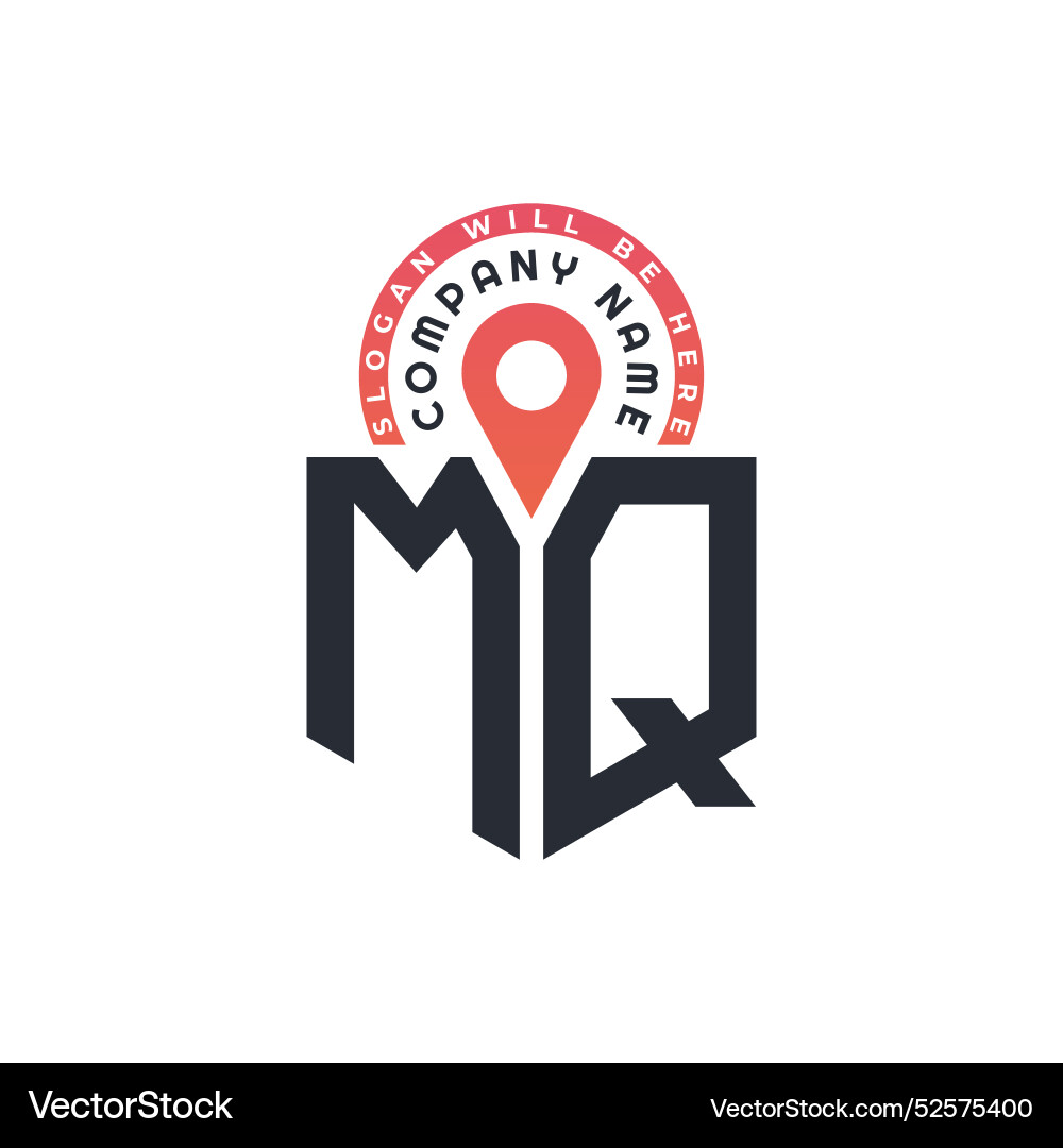 Mq location logo design for human resources Vector Image