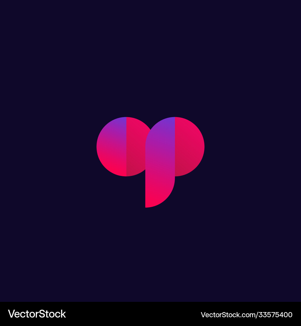 OP Monogram Logo - Modern Initials Royalty Free Vector Image