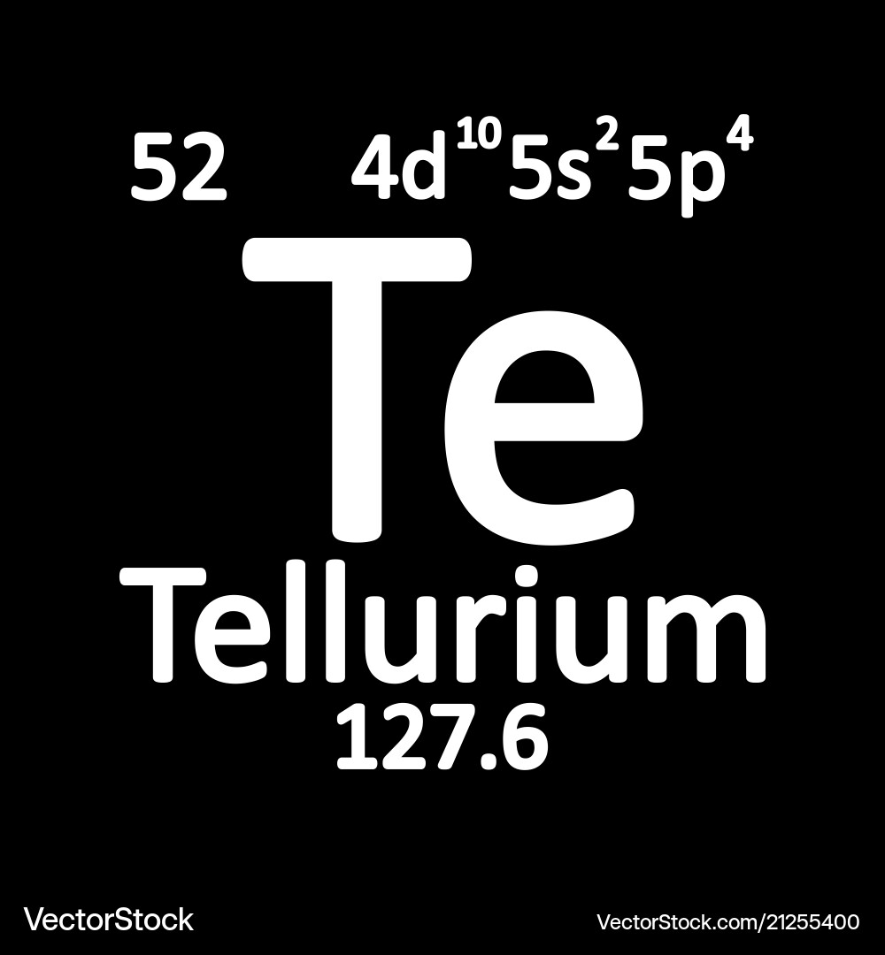 Periodic table element tellurium icon Royalty Free Vector