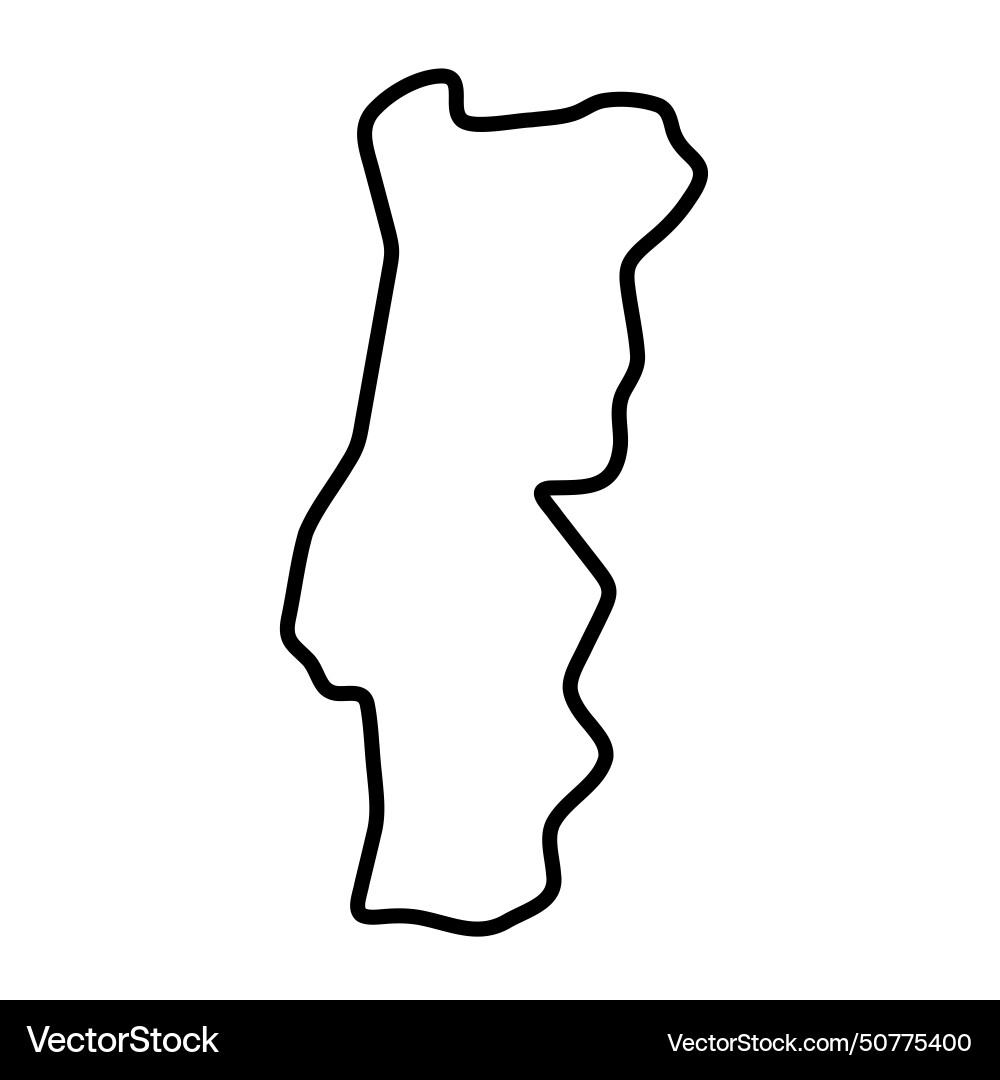 Portugal simplified outline map Royalty Free Vector Image