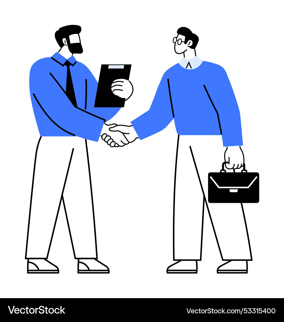 Professional handshake between two businessmen Vector Image