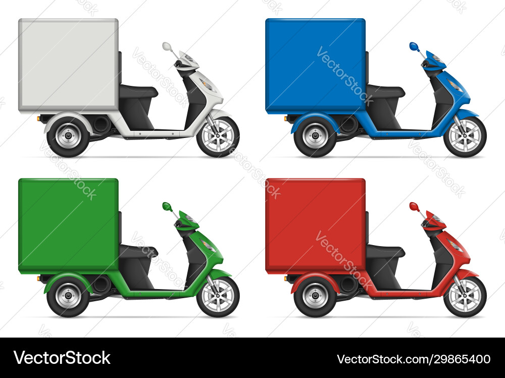 Realistic cargo tricycle Royalty Free Vector Image