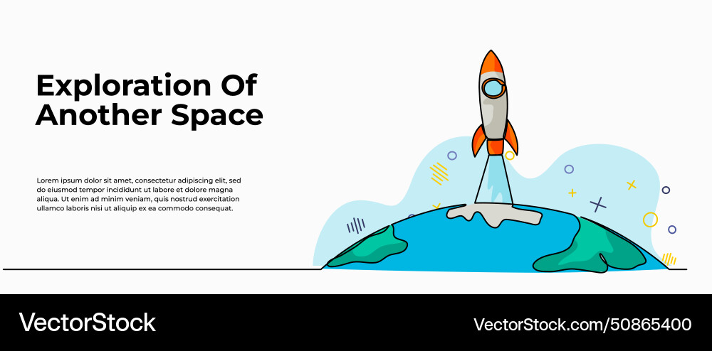 Space exploration modern flat Royalty Free Vector Image