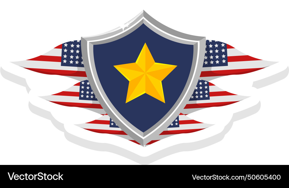 Star shield sticker Royalty Free Vector Image - VectorStock