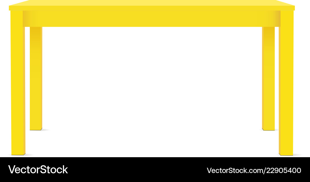 Yellow rectangular table Royalty Free Vector Image