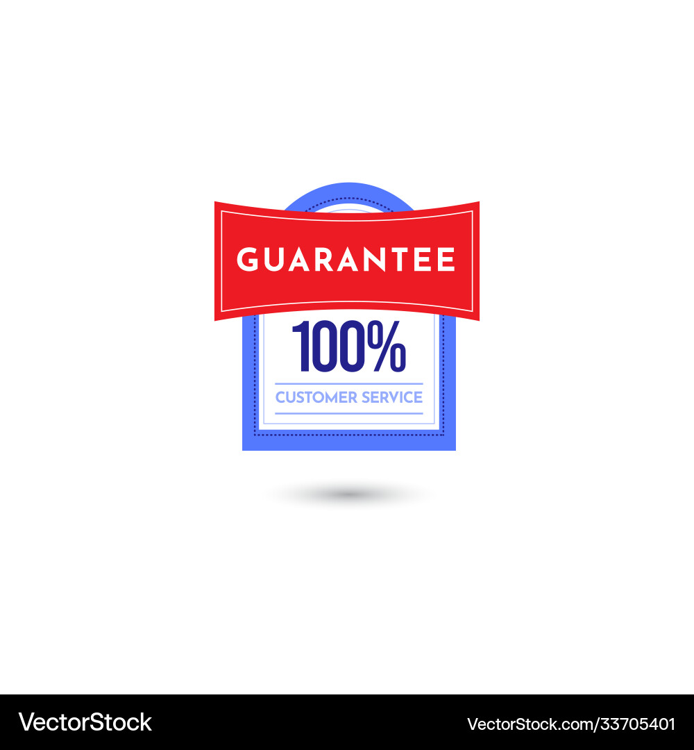100 guarantee customer service badge logo Vector Image