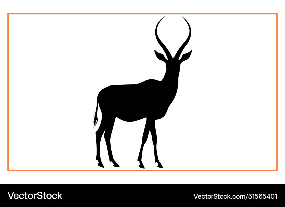 Antelope animal silhouette Royalty Free Vector Image
