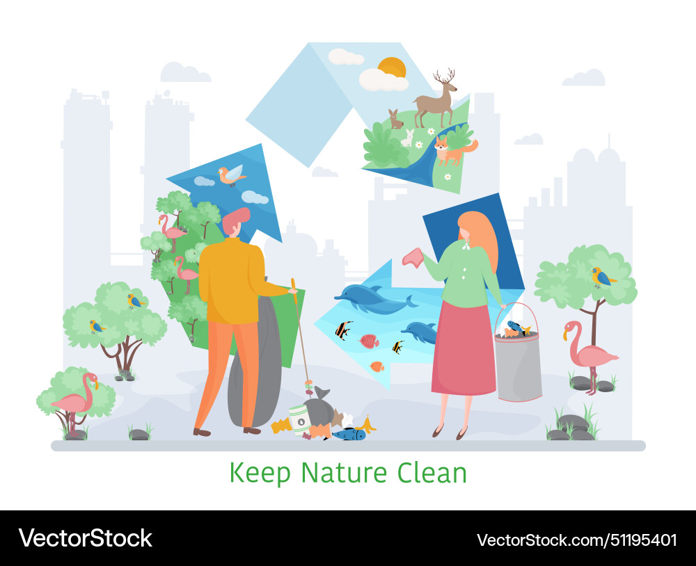 Concept of keep nature clean Royalty Free Vector Image