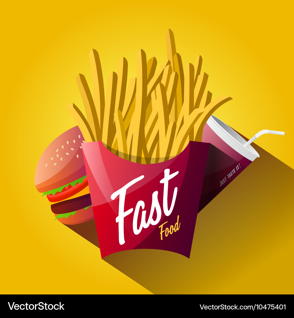 Fast food poster design isolated Royalty Free Vector Image