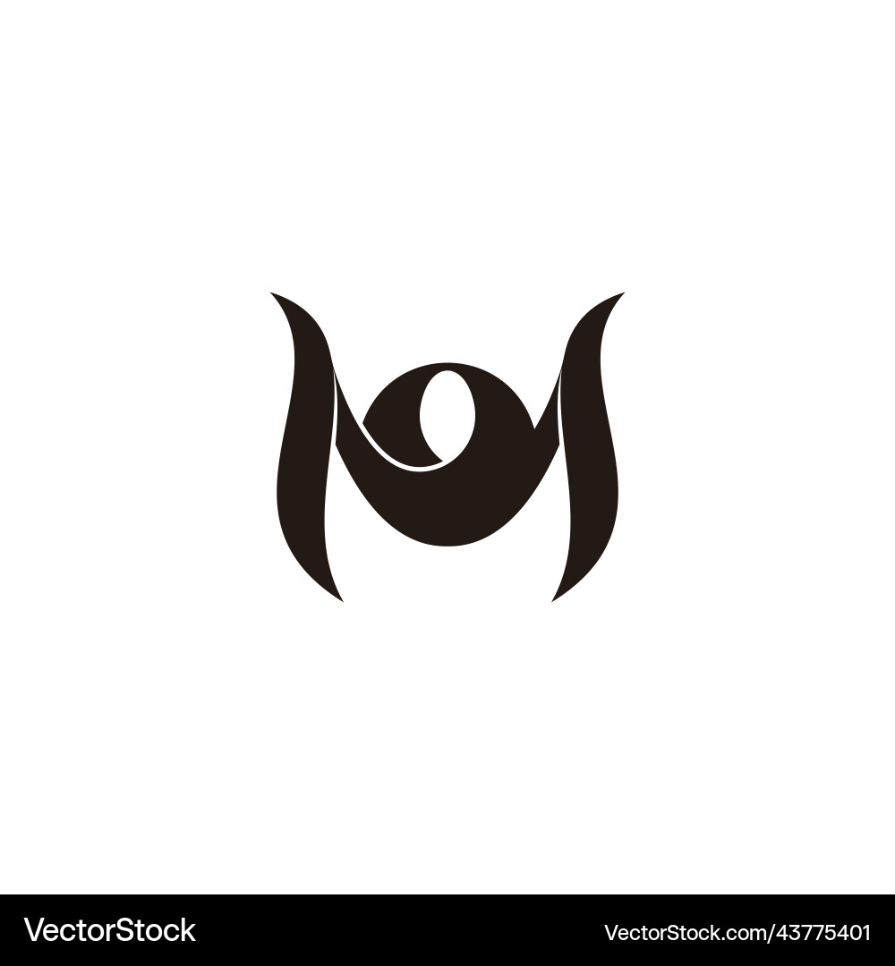 Letter m loop ribbon curve logo Royalty Free Vector Image