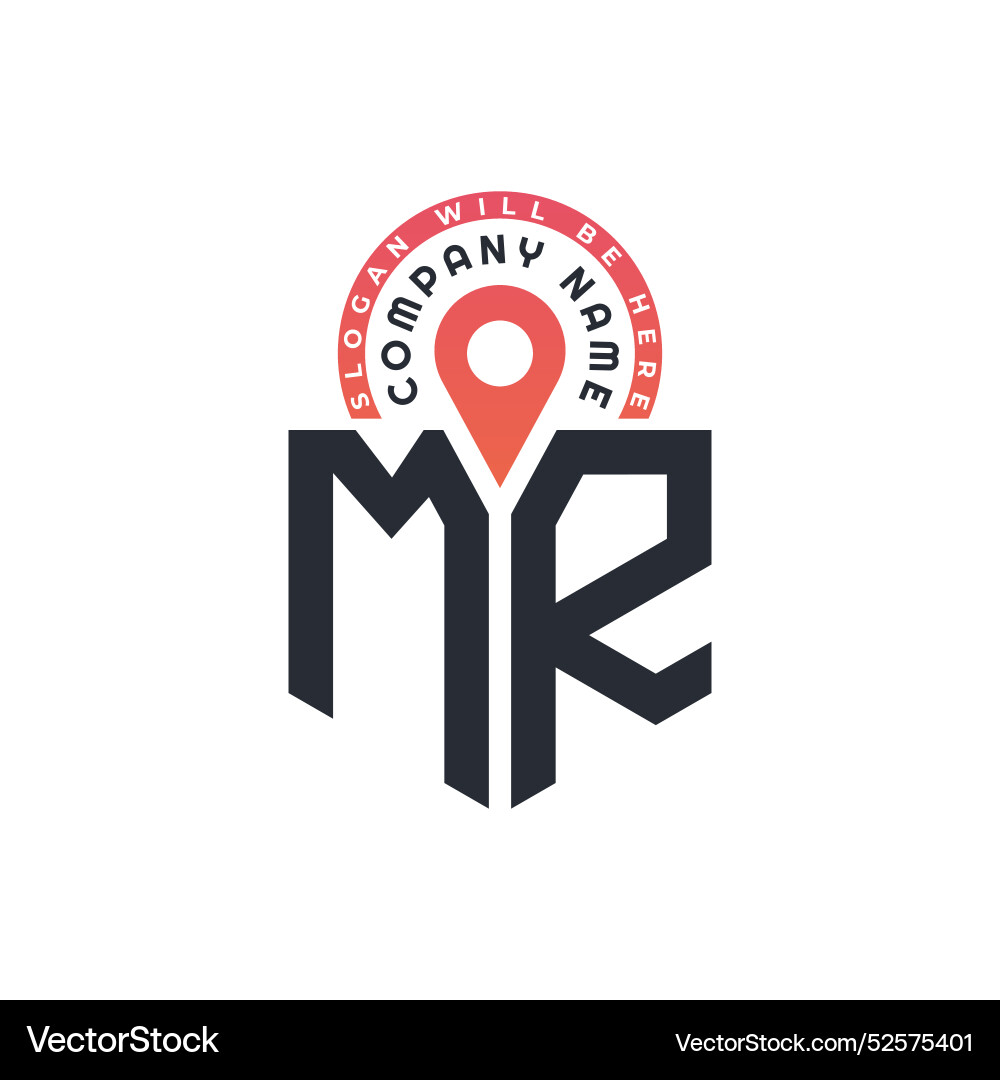 Mr location logo design for human resources Vector Image