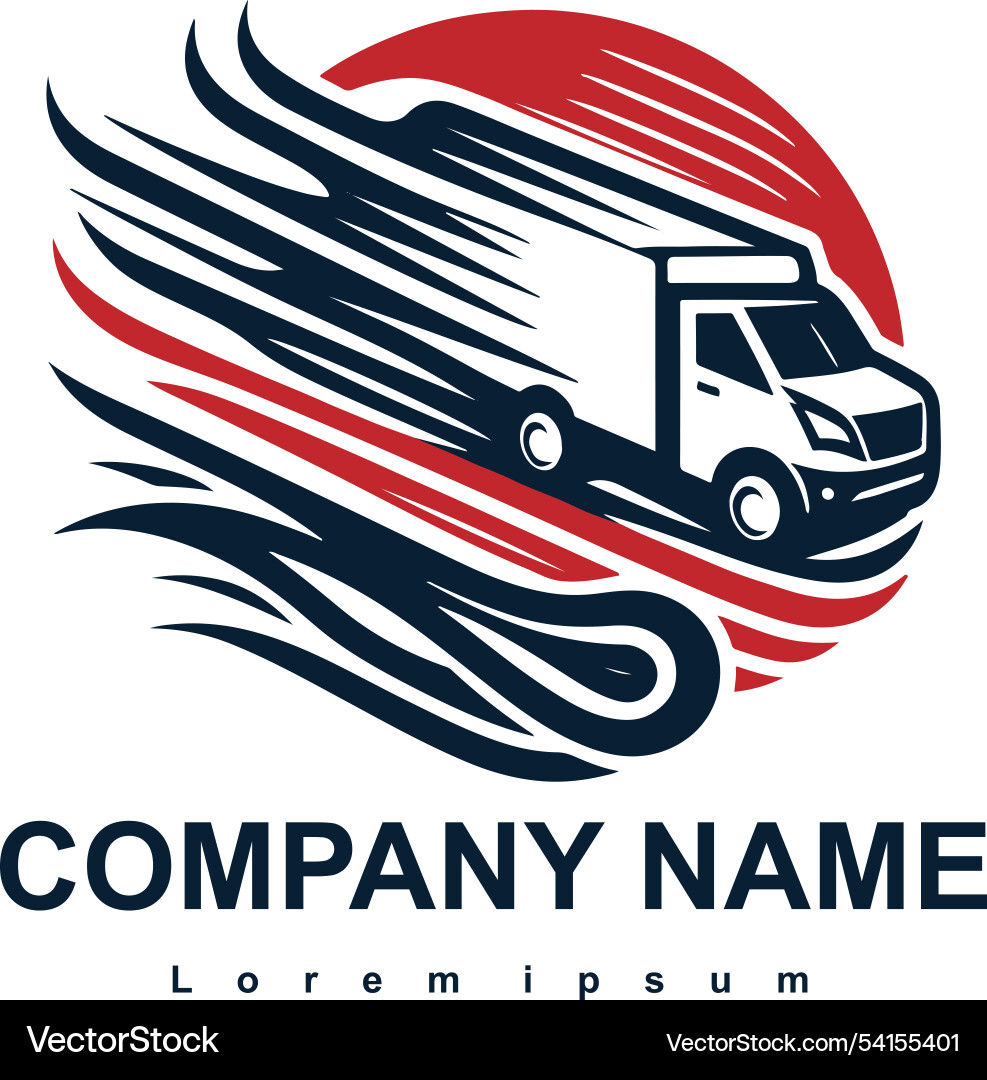 Product delivery company logo Royalty Free Vector Image
