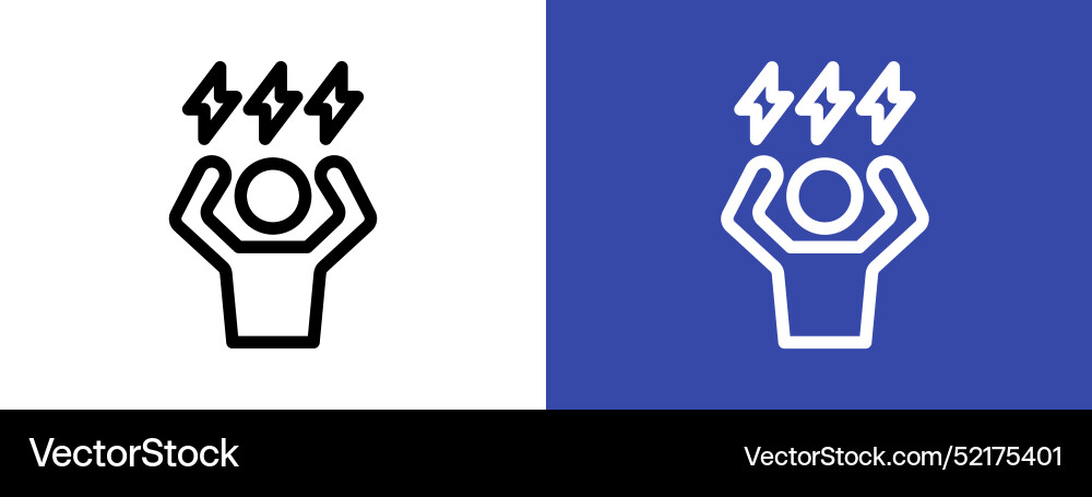 Stress logo sign set outline Royalty Free Vector Image