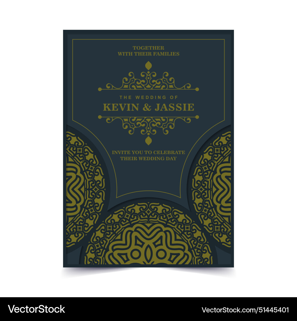 Wedding invitation mandala design background Vector Image