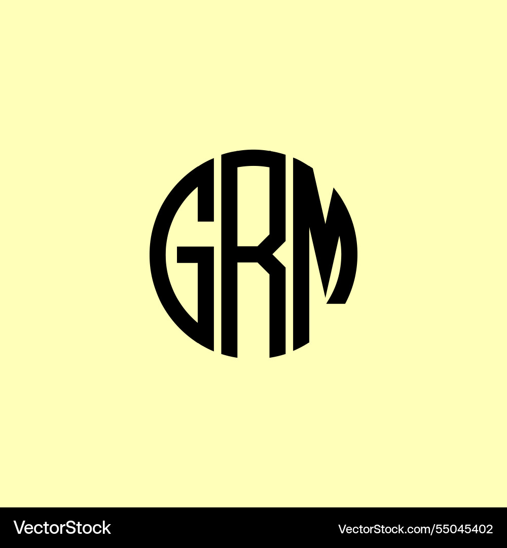 Creative rounded initial letters grm logo Vector Image