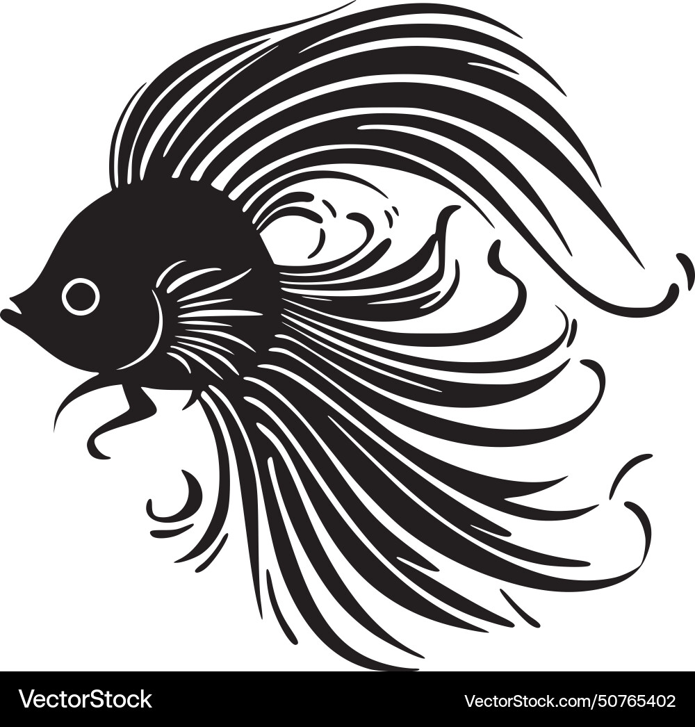 Fish - black and white Royalty Free Vector Image