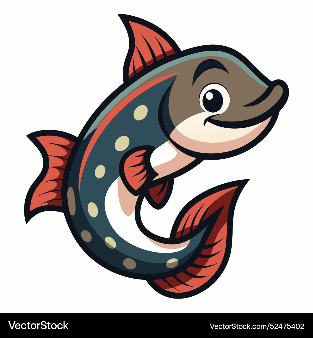 Florida gar fish angry kawaii Royalty Free Vector Image