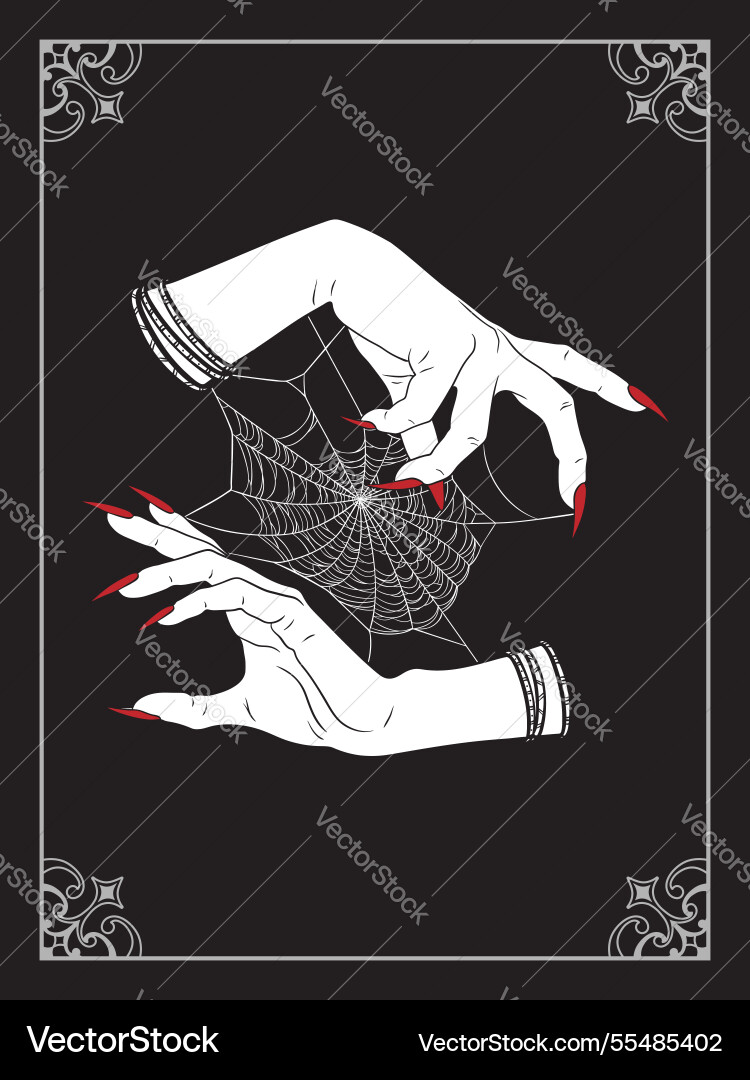Hand drawn female witch or vampire hands Vector Image