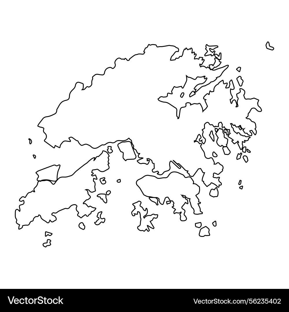 Hong kong Umrisskarte detaillierte geografische Vektorbild