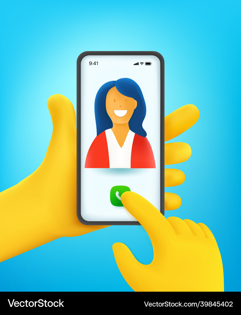 Man making the call comic 3d style Royalty Free Vector Image