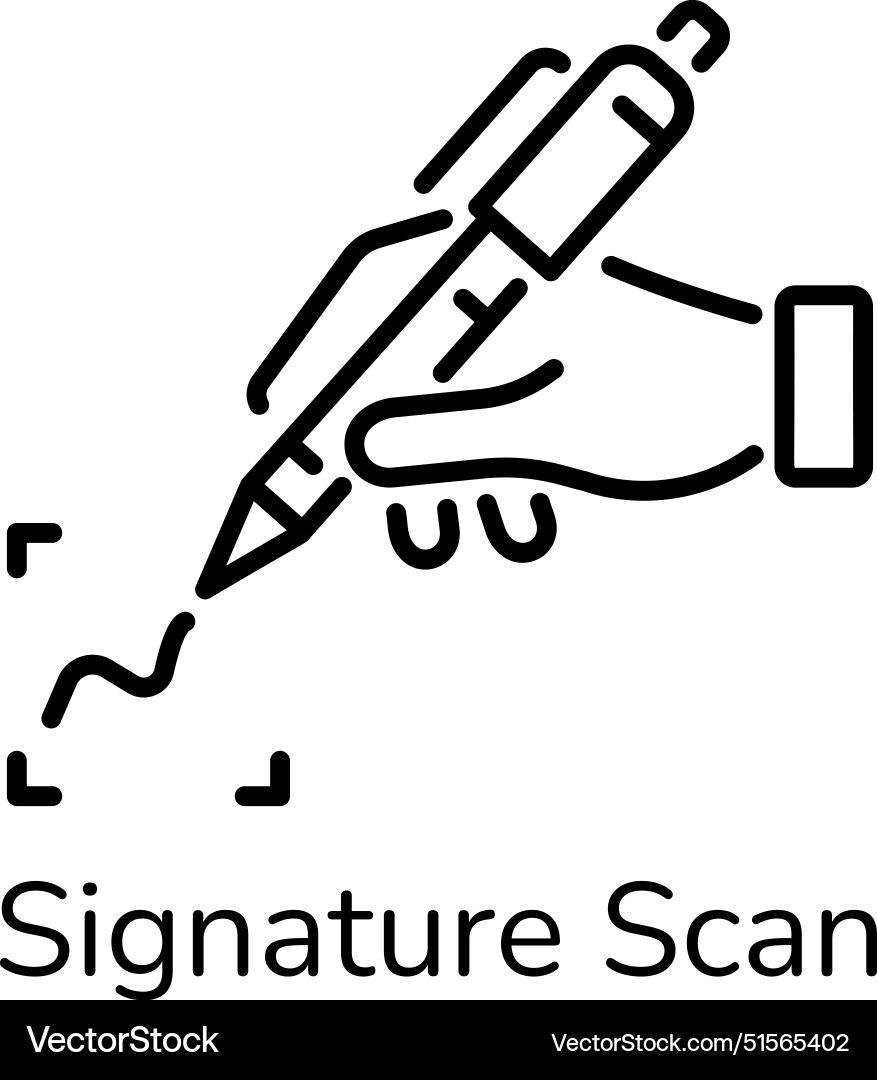 Signature scan Royalty Free Vector Image - VectorStock