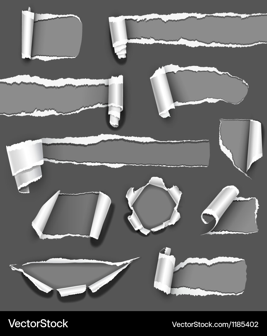 Torn Gray Paper Rips Royalty Free Vector Image
