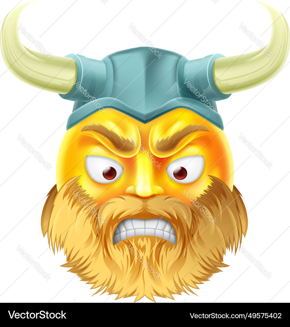 Viking emoji emoticon Royalty Free Vector Image