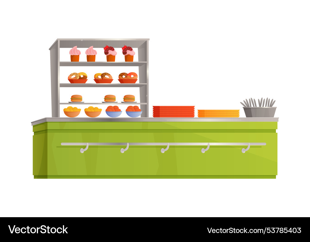 Burgers donuts and cupcakes plastic trays Vector Image