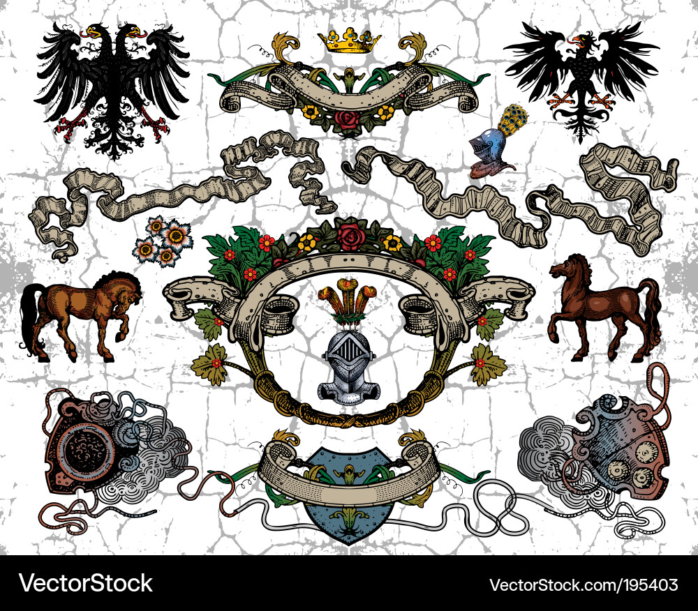 Heraldic elements Royalty Free Vector Image - VectorStock
