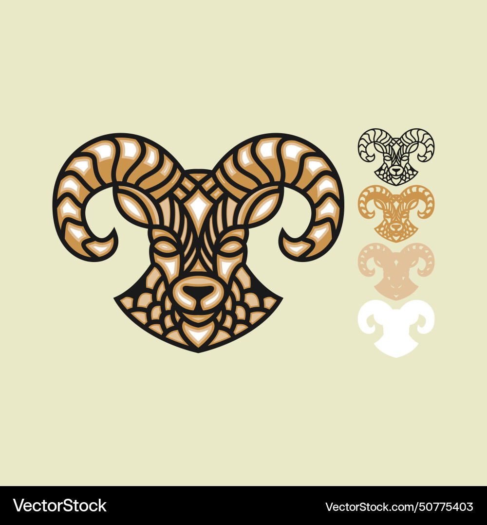 Laser cut goat Royalty Free Vector Image - VectorStock