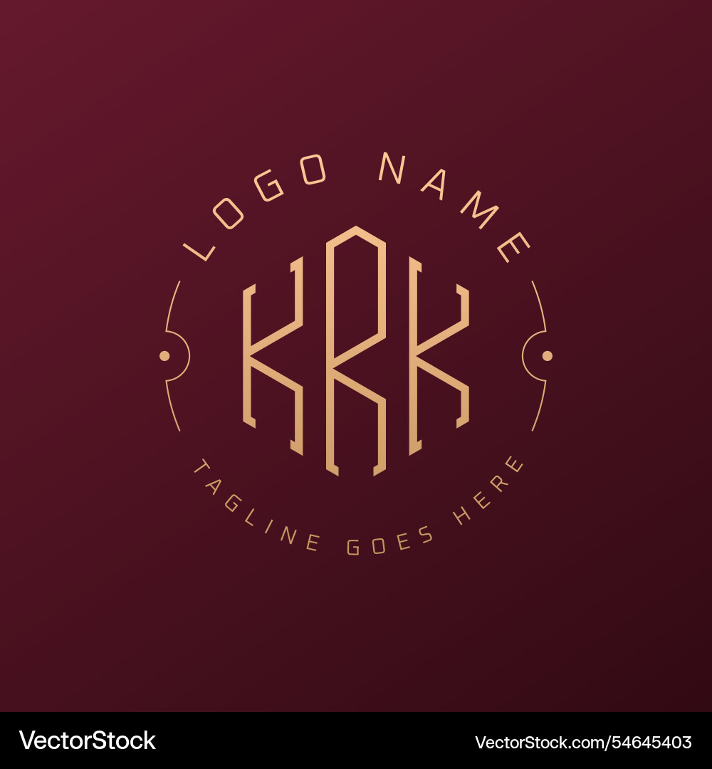 Luxury krk logo design elegant letter Royalty Free Vector