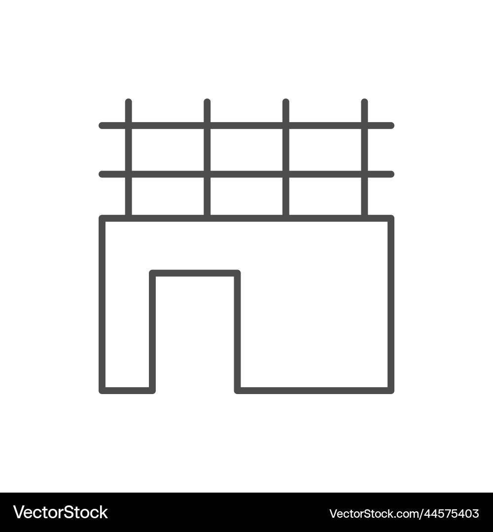 Monolithic frame construction line icon Royalty Free Vector