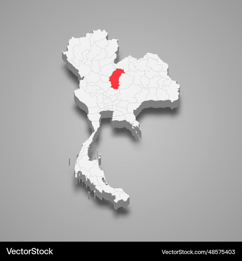Phetchabun province location thailand 3d map Vector Image