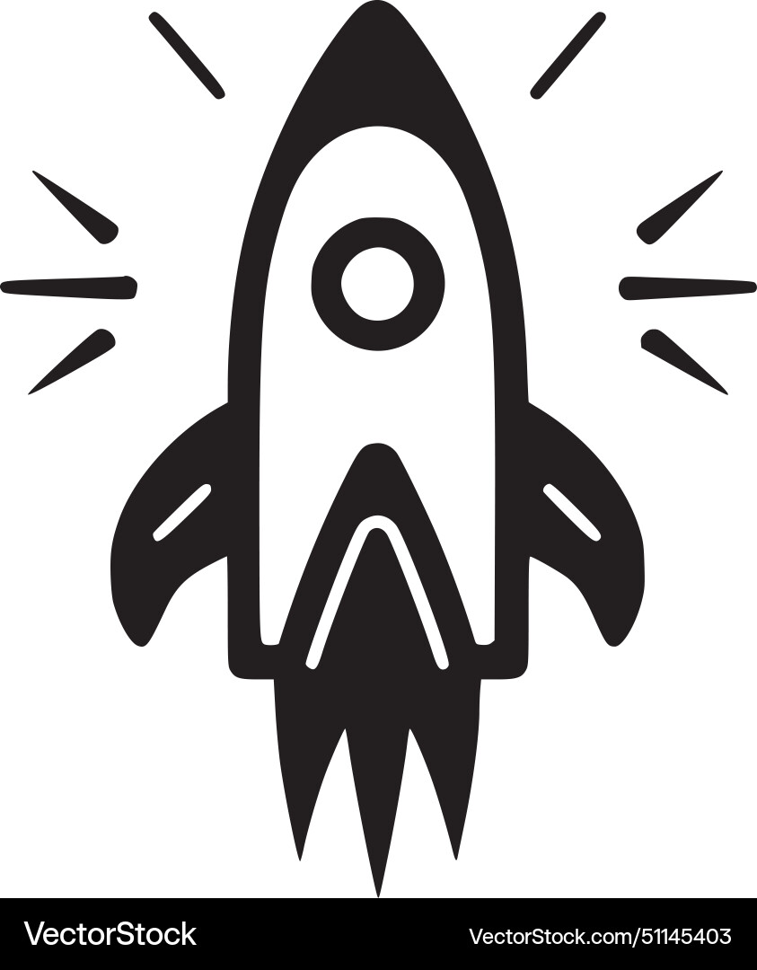 Rocket - minimalist and simple silhouette Vector Image