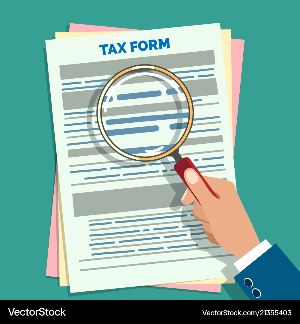 Tax form audit Royalty Free Vector Image - VectorStock