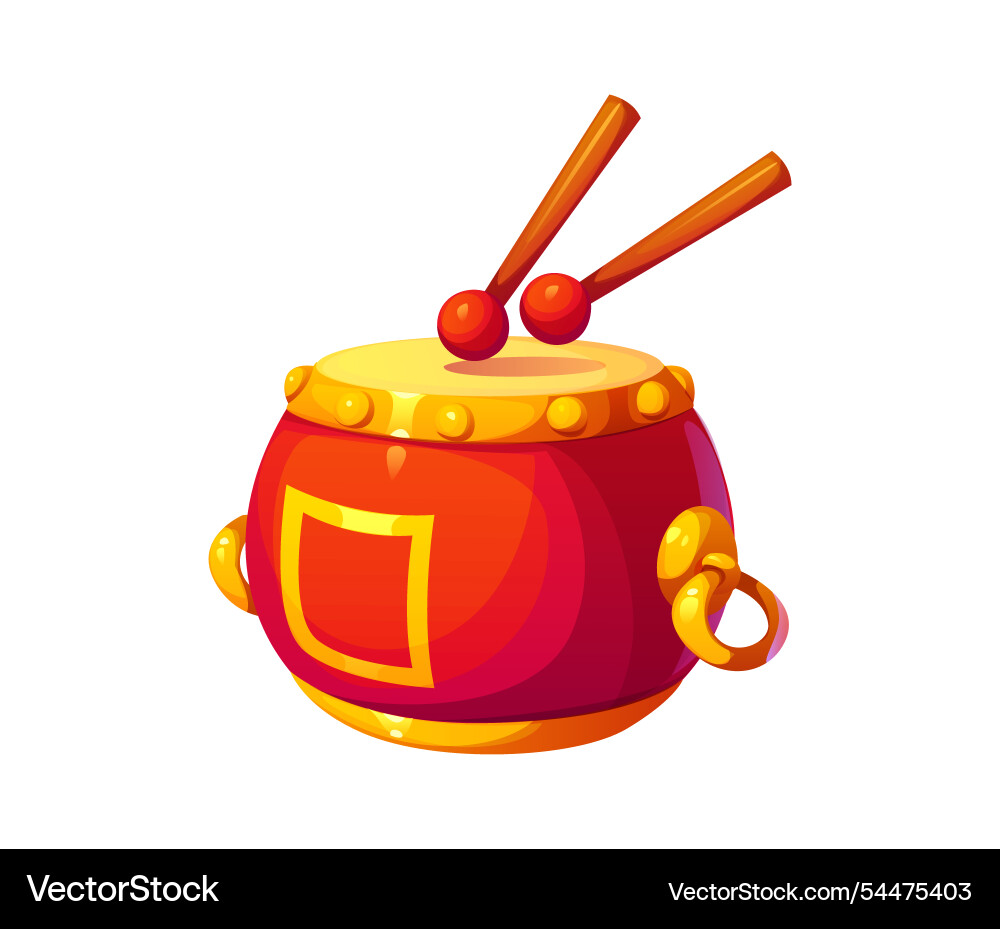 Traditional chinese drum with decorative details Vector Image