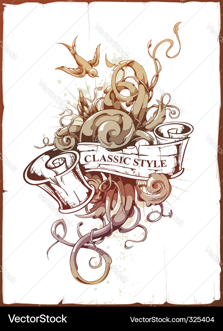Antique Ribbon Scroll Royalty Free Vector Image