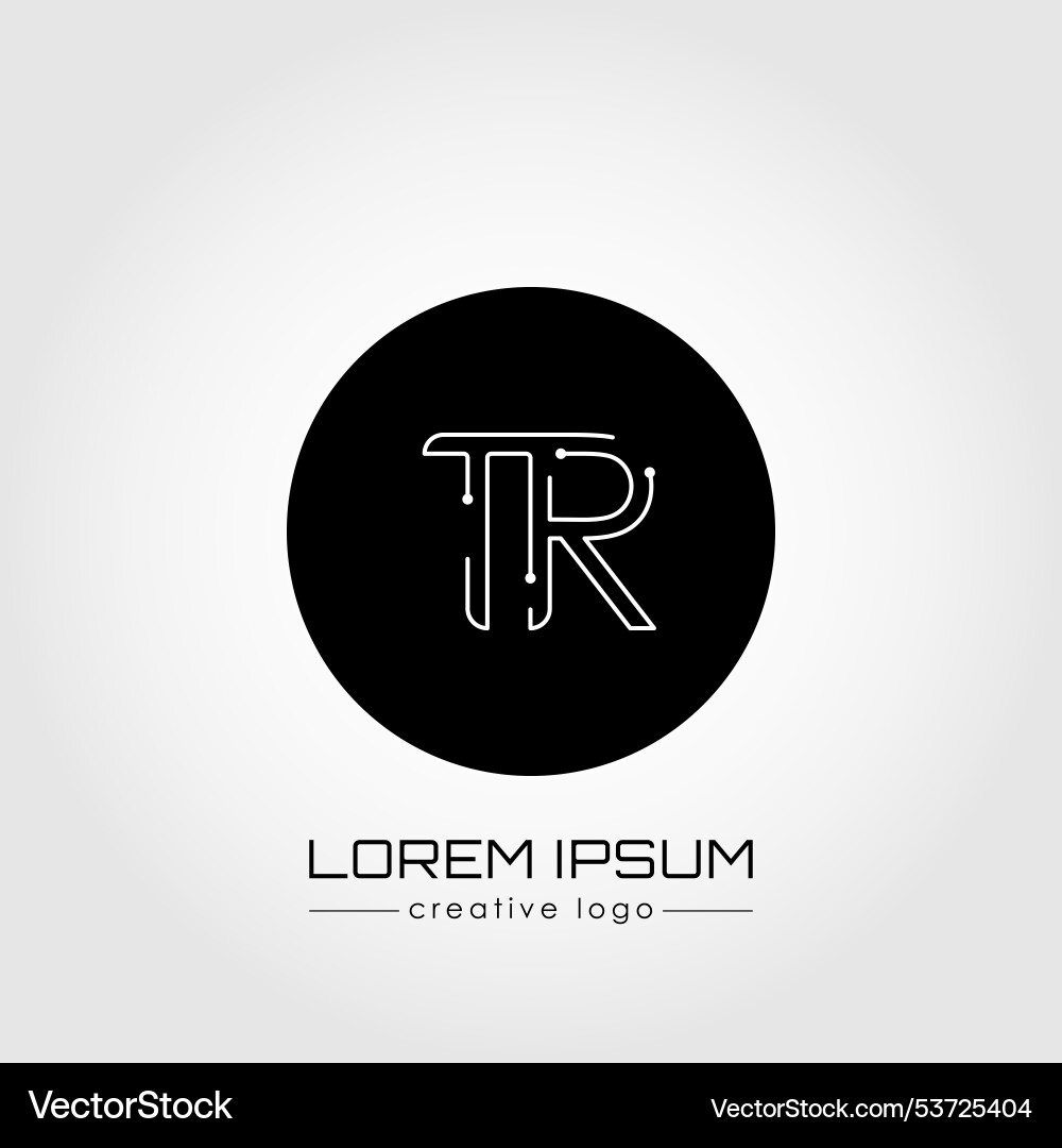 Creative logo is the letter t and r a design Vector Image