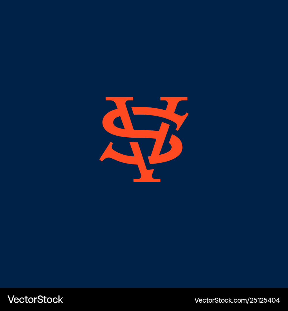 Crossed S and V Monogram Royalty Free Vector Image