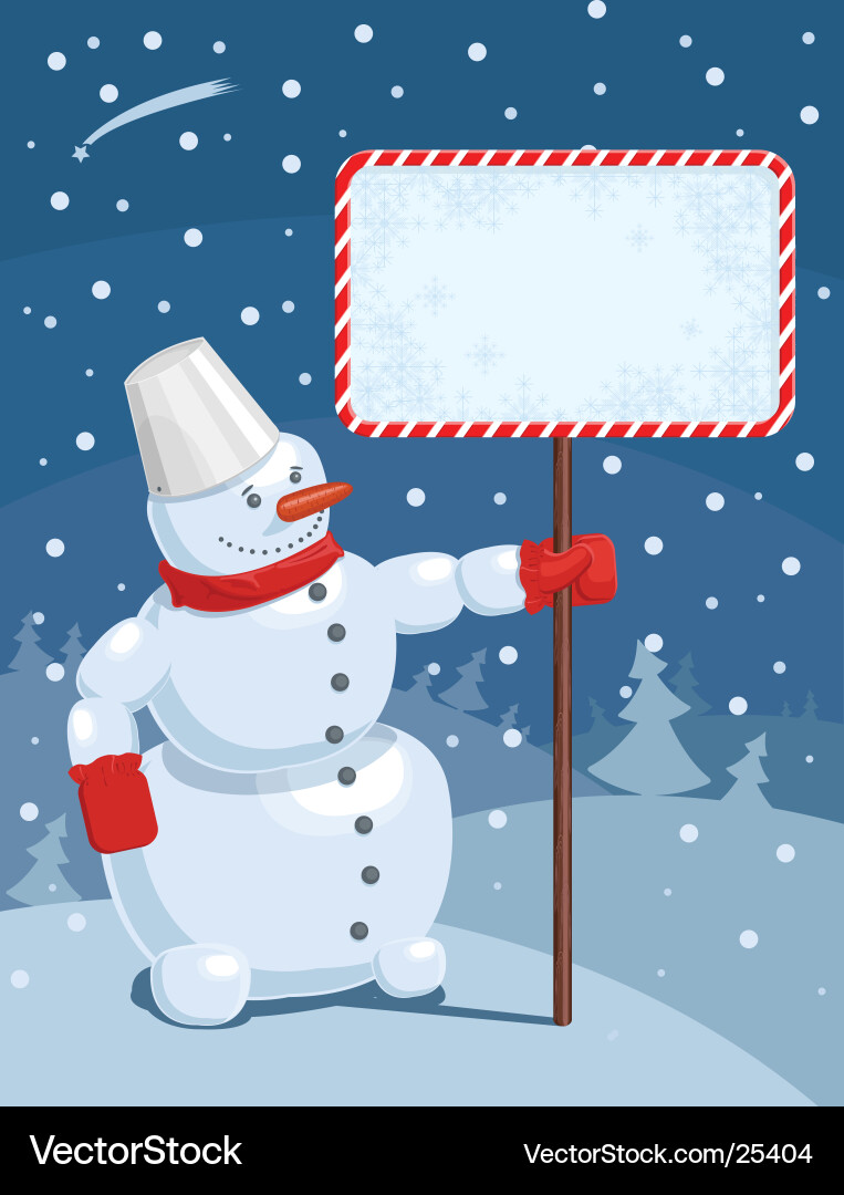 Cute Snowman Christmas Card Royalty Free Vector Image
