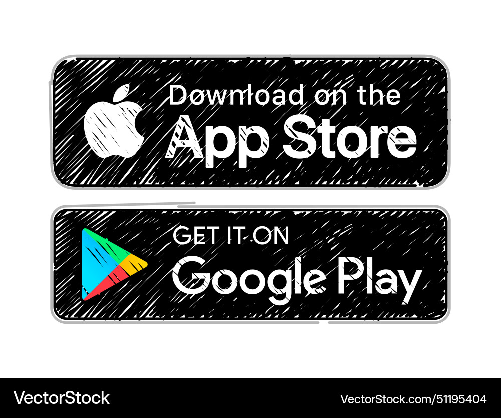 Download on the app store and get it google Vector Image