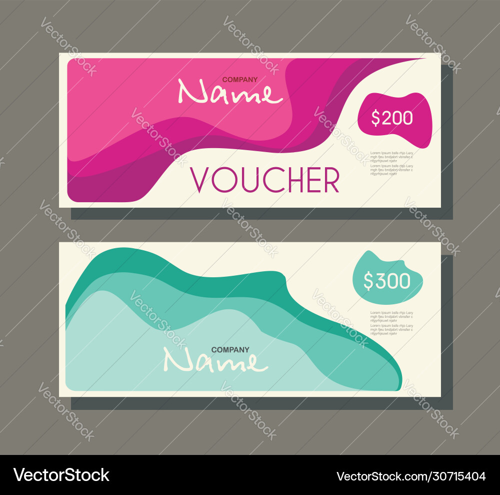 Gift voucher template with retro design Royalty Free Vector