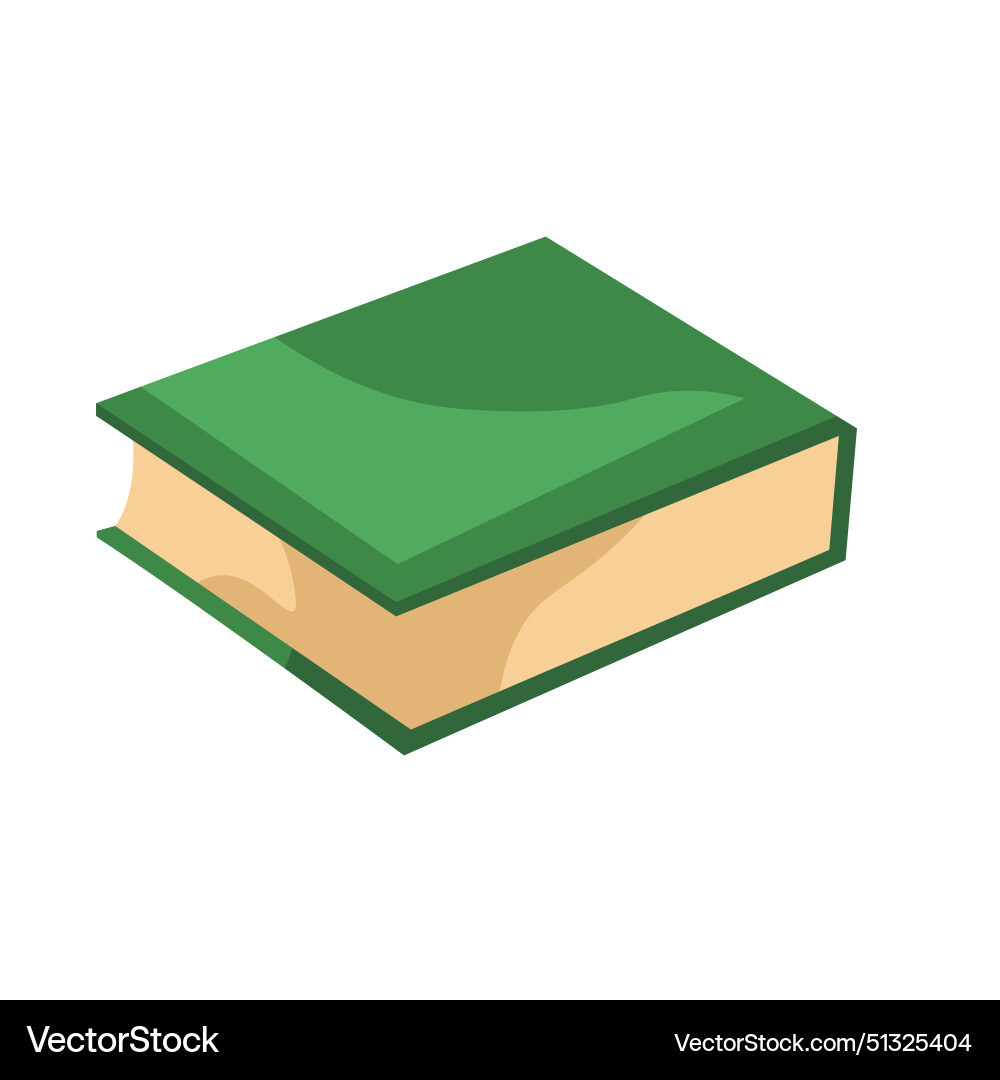 Isolated green book on white background Royalty Free Vector