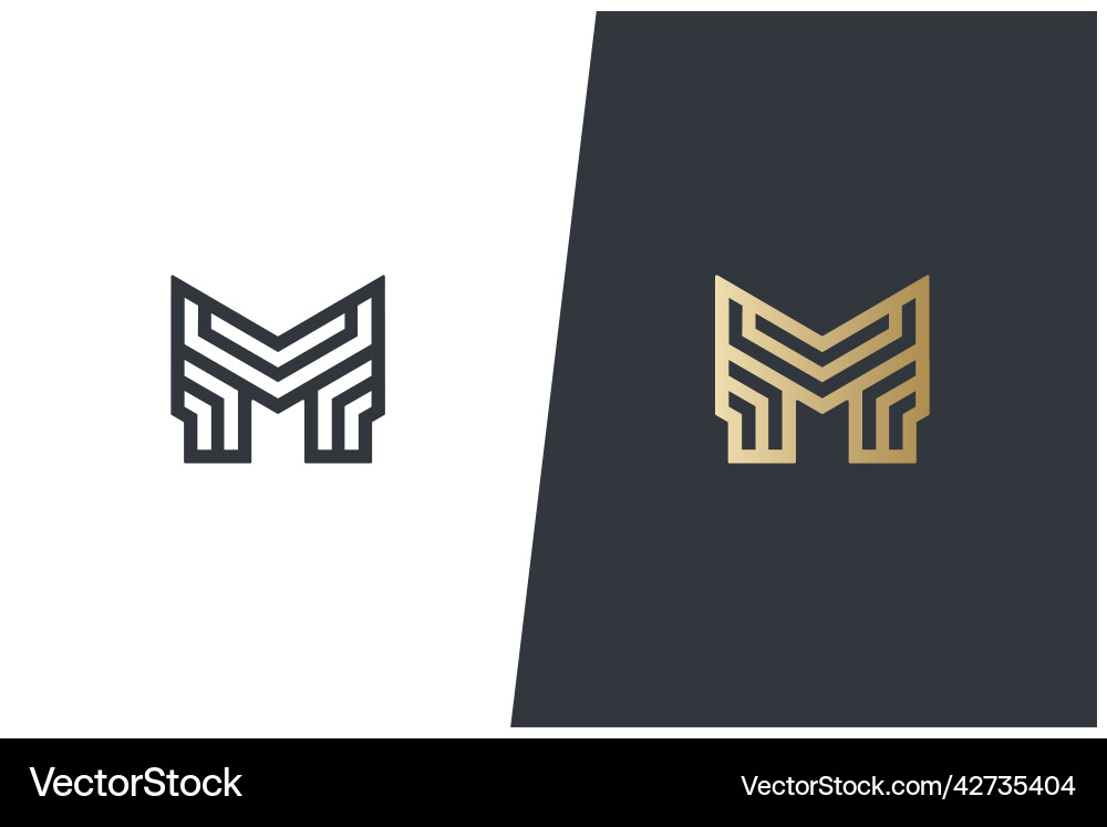 M letter monogram logo design v2 Royalty Free Vector Image
