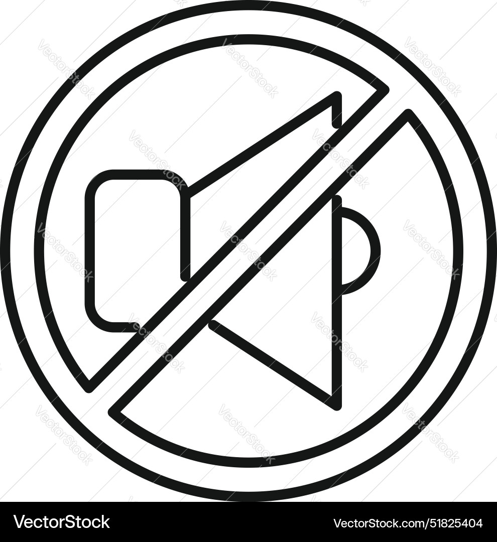 No sound sign indicating silence zone Royalty Free Vector