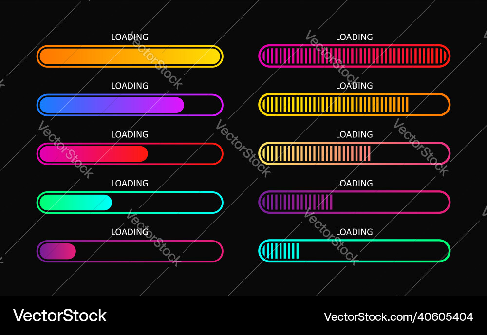 Progress load bar indicator of status download Vector Image