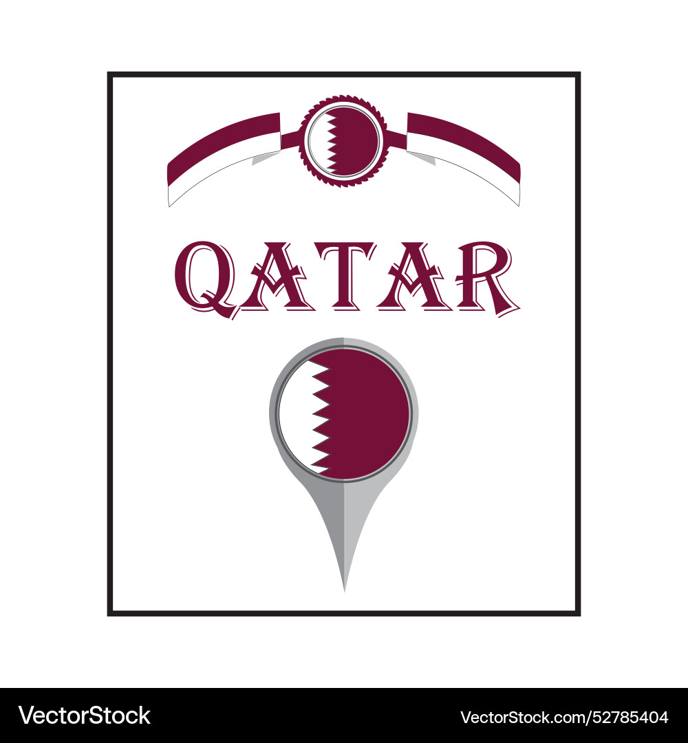 Qatar country flag icon symbol design Royalty Free Vector