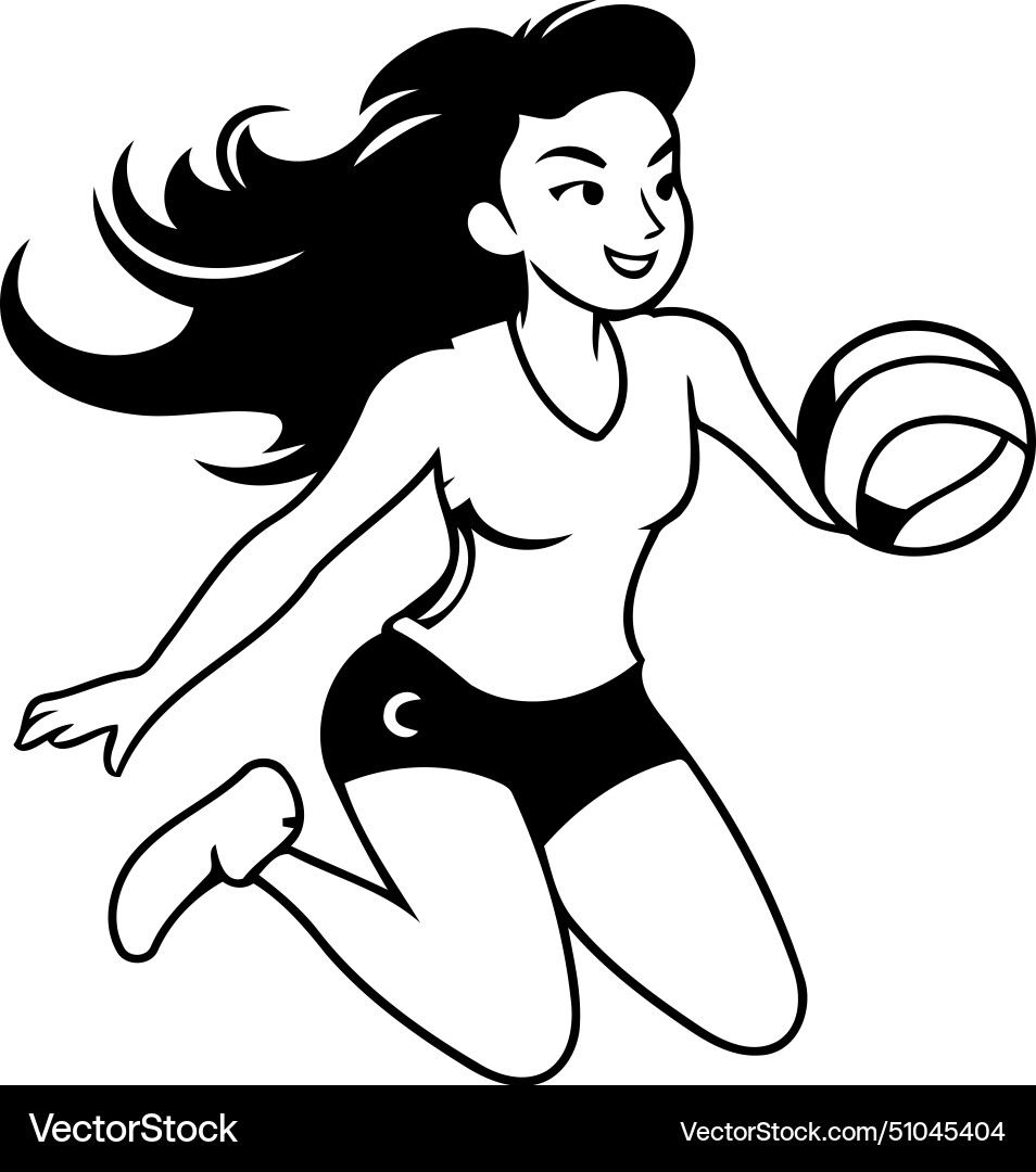 Volleyball player isolated on white background Vector Image